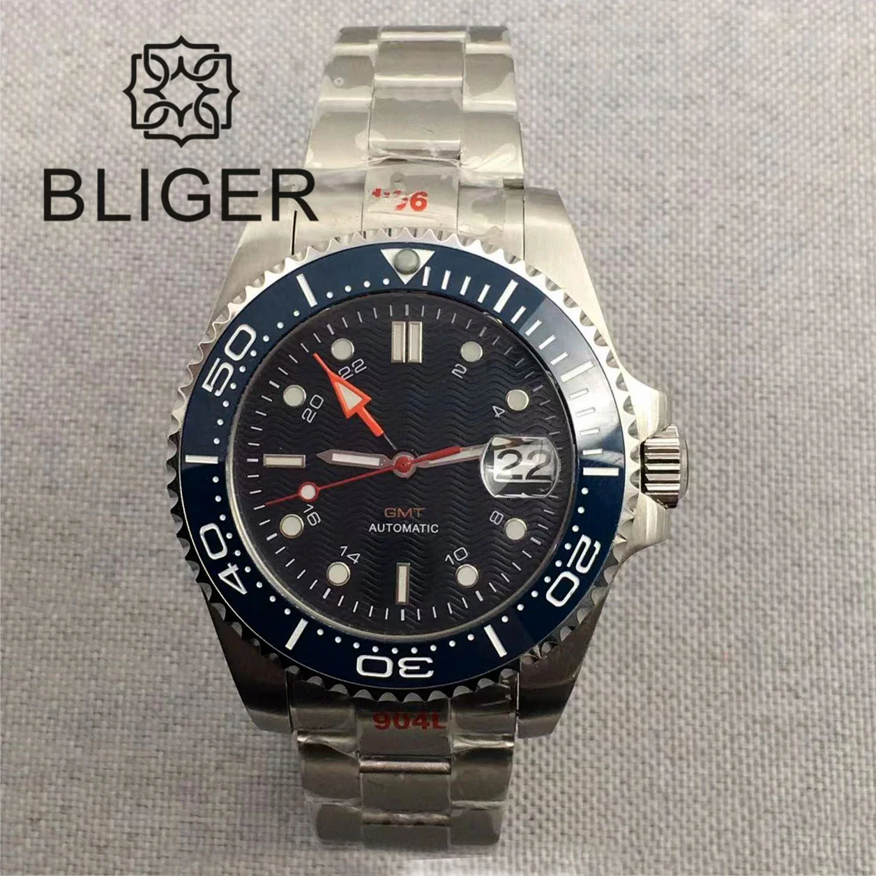 BLIGER-43mm-GMT-Watch-For-Men-NH34A-DG3804-Automatic-Self-Winding ...