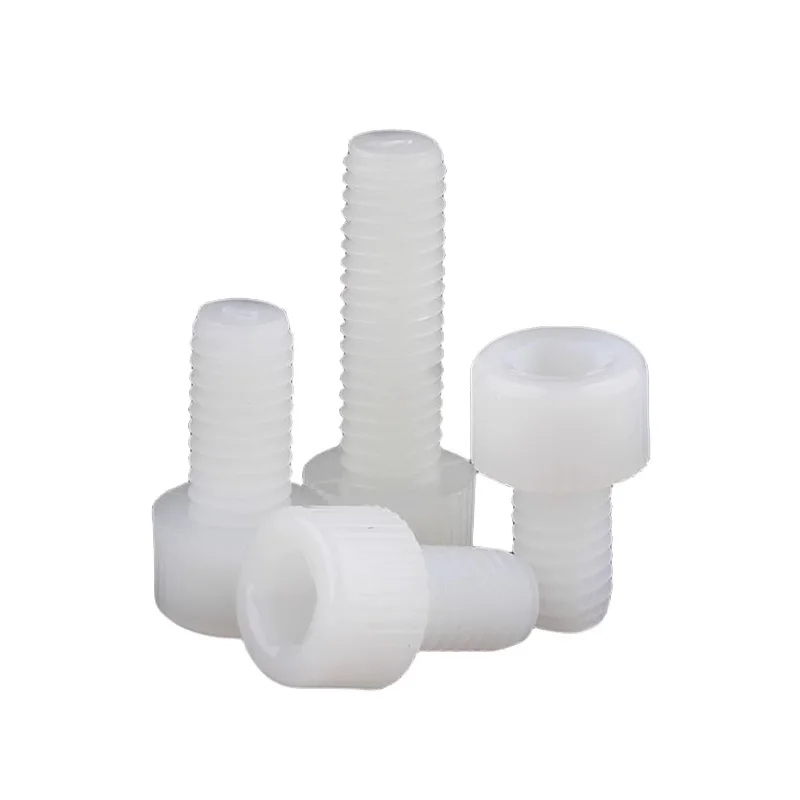1000PCS-White-M4-M5-Nylon-Hex-Socket-Head-Cap-Bolts-Plastic-Knurled ...