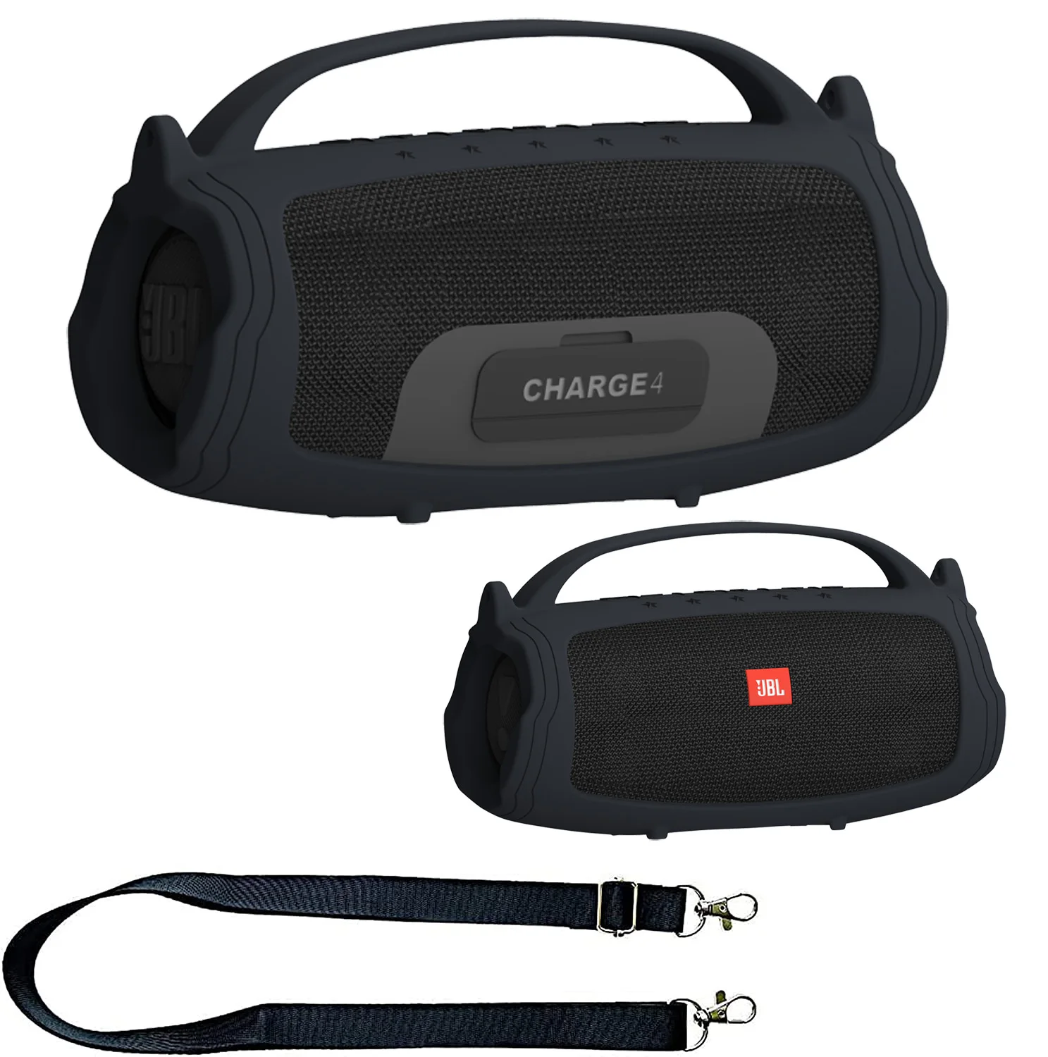 Silicone Handle Protective Cover Case And Shoulder Strap for JBL Charge ...