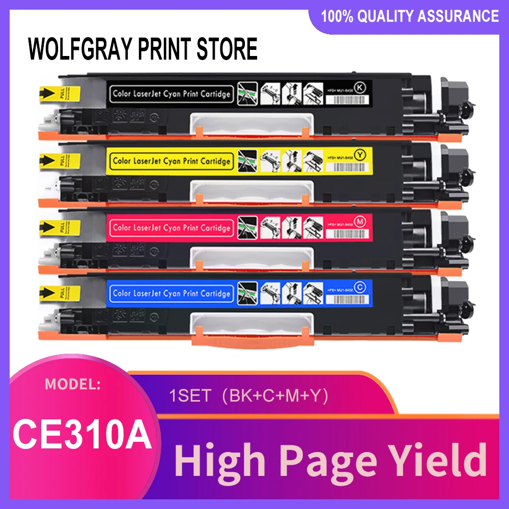 4Pk-compatible-toner-cartridge-for-HP-126A-CE310A-310a-CE311A-311a ...