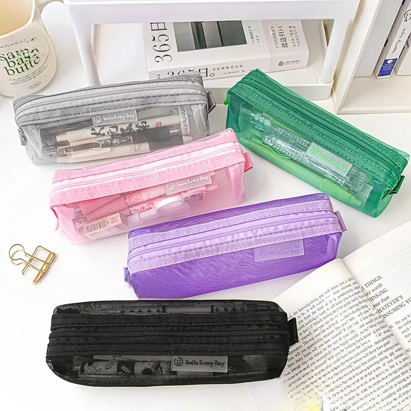 Mesh Pencil Case For Middle High School Office Supplies Transparent ...