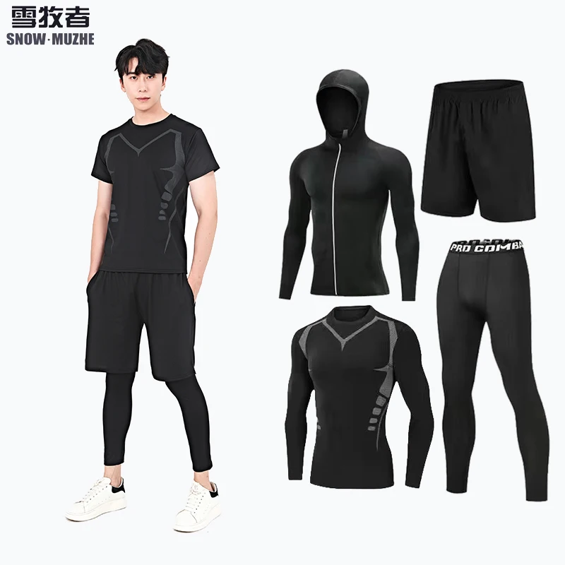Sportswear-Gym-Fitness-Tracksuit-Men-s-Running-Sets-Compression ...