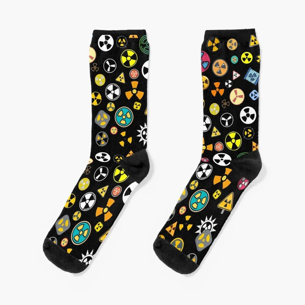 Radiation Warning Symbols Socks Socks set Crossfit socks Funny socks ...