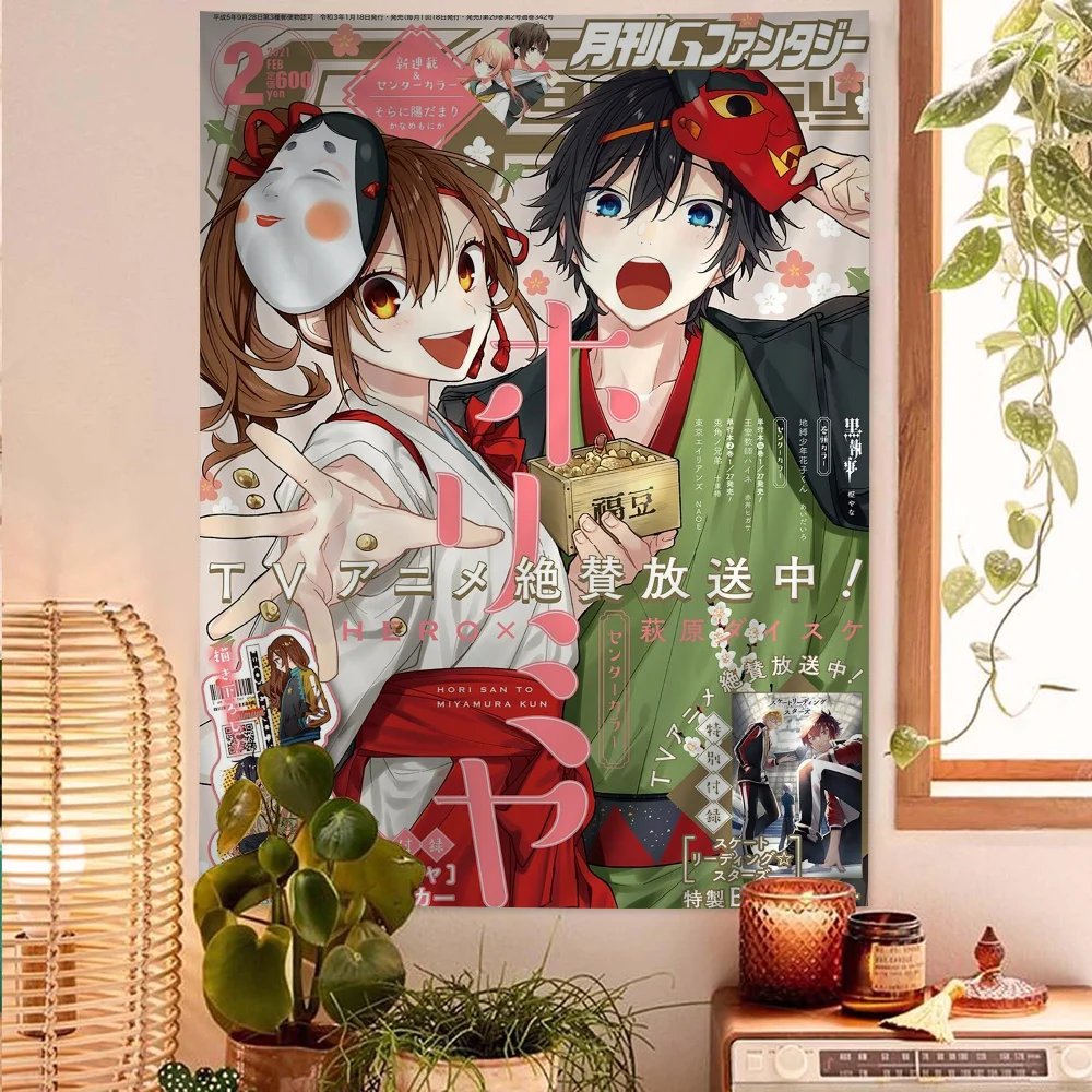 Japanese Anime Horimiya Printed Large Wall Tapestry Cheap Hippie Wall ...