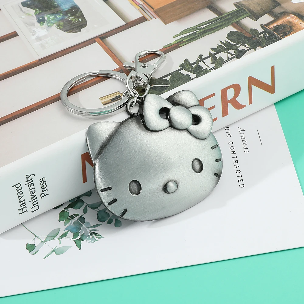 Kawaii-Hello-Kitty-Metal-Keychain-Sanrio-Anime-Pendant-Car-Key-Holder ...