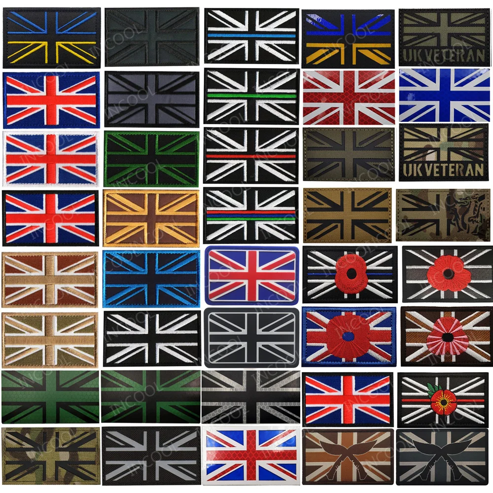 United-Kingdom-Flag-British-England-Embroidered-Patches-IR-Reflective ...