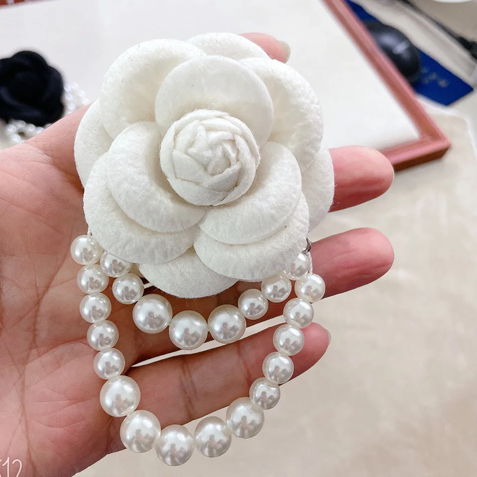 Korean-Fabric-Camellia-Flower-Brooch-Pins-Pearl-Tassel-Corsage-Fashion-Jewelry-Brooches-for ...
