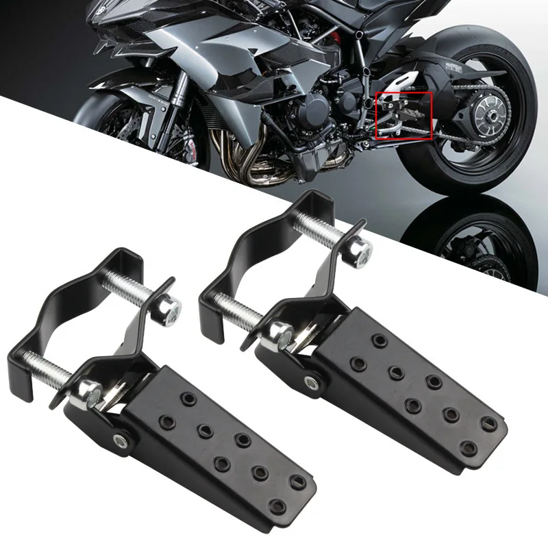 2PCS-Universal-Fit-Black-Motorcycle-Passenger-Foot-Peg-Rear-Pedal ...