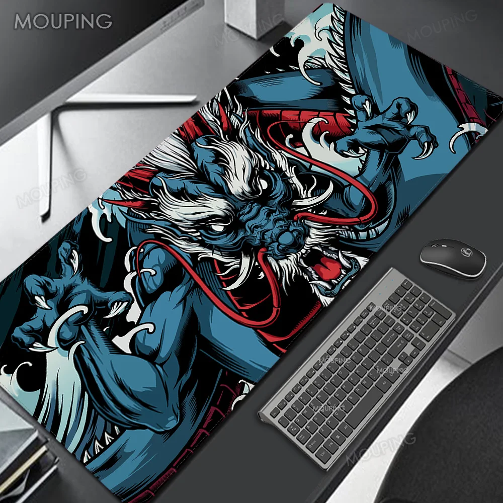 Japan Mouse Pad Dragon Black and White Deskmat Playmat Laptop Anime ...