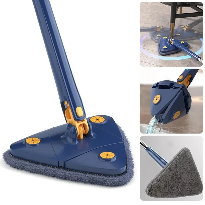 360 New Triangle Mop Rotatable Extendable Adjustable 110 Cm Cleaning ...