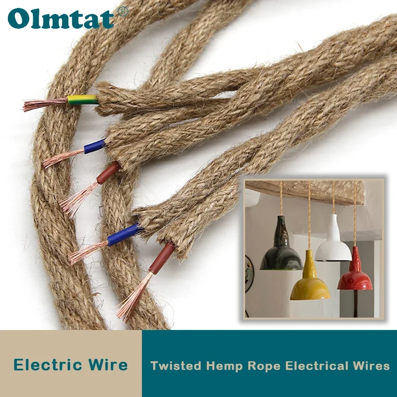 1-10m-Hemp-Rope-Electrical-Wire-Twisted-Cable-2-3-Cores-For-DIY-Retro ...
