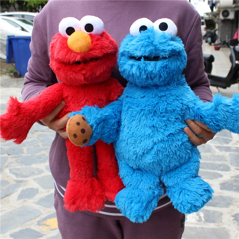 Cl-ssico-Elmo-e-Cookie-Monster-Plush-Toys-para-crian-as-brinquedos ...