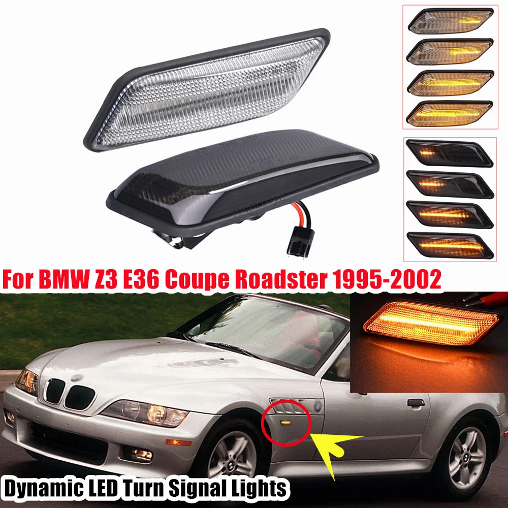 2PCS-Dynamic-LED-Side-Marker-Lamp-Turn-Signal-Light-For-BMW-Z3-E36 ...