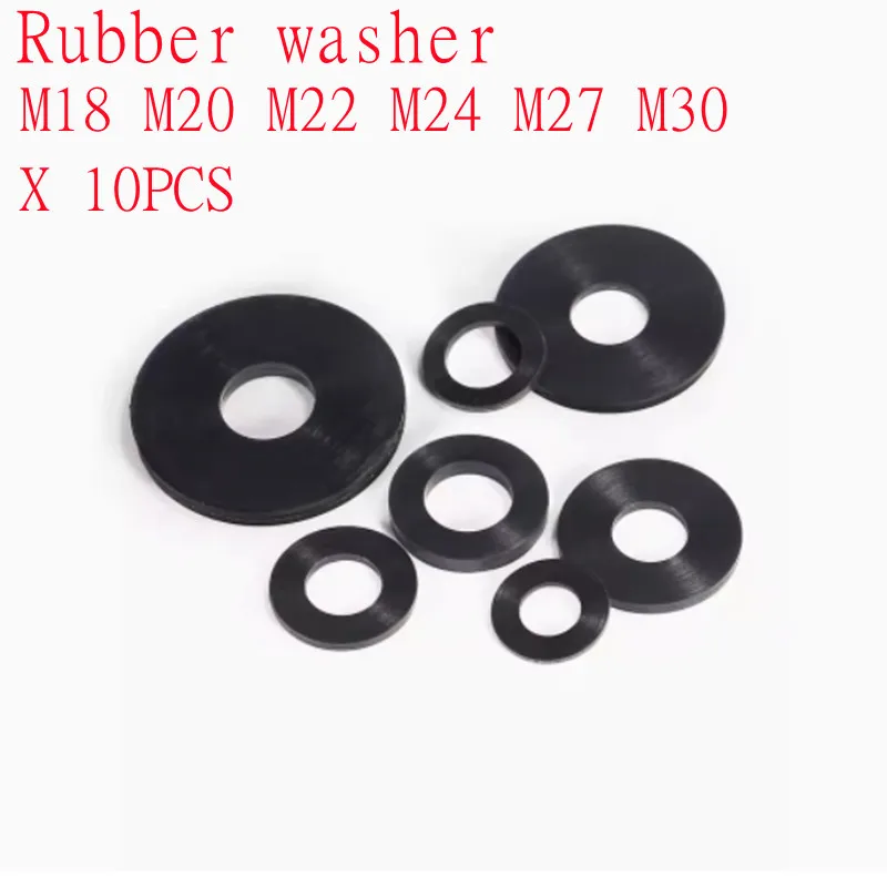 10pcs M18 M20 M24 M27 M30 Rubber Flat Gaskets Black Flat Washer Anti Oil Seal Washers