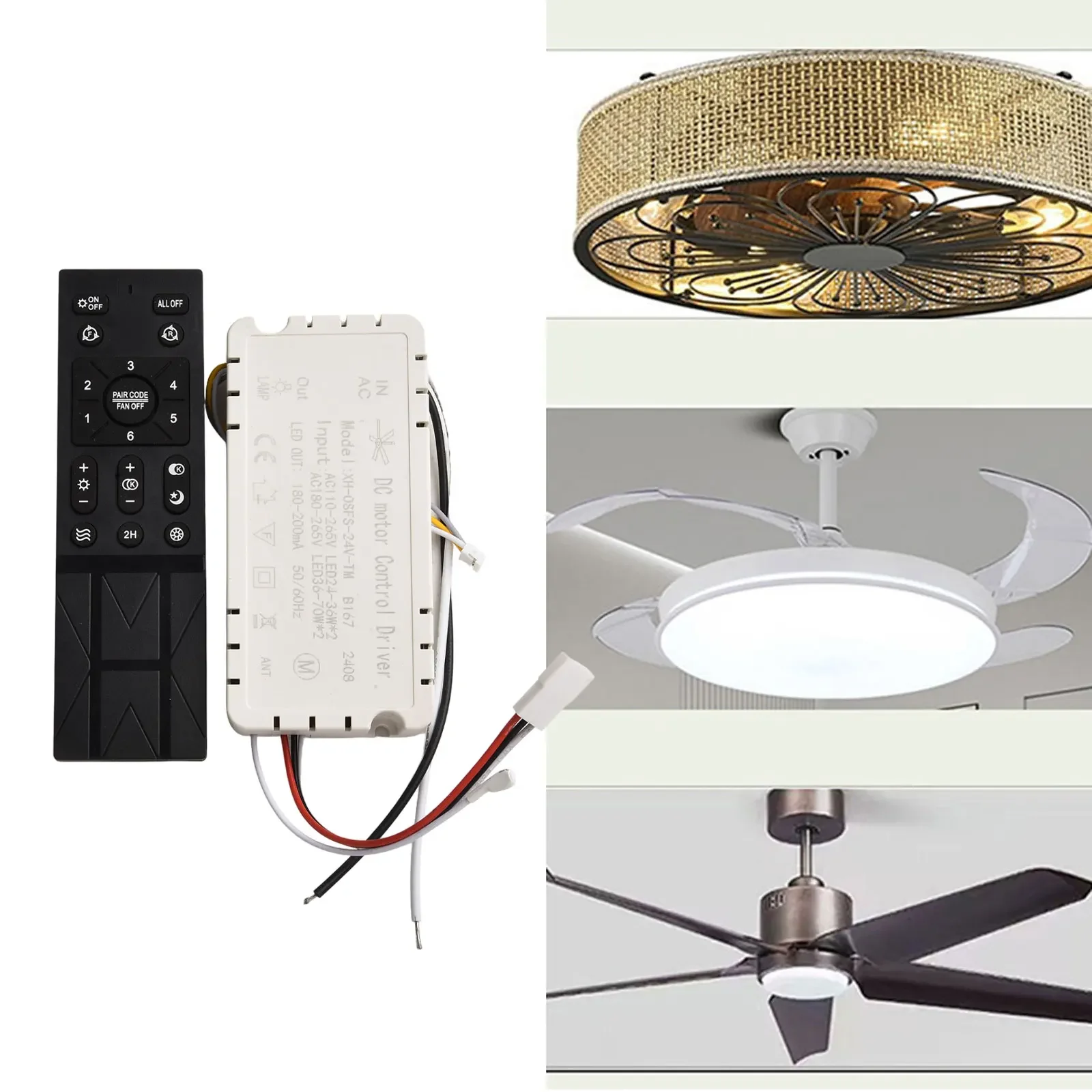 Ceiling Fan Light Remote Control Dimmable Controller Driver Remote ...