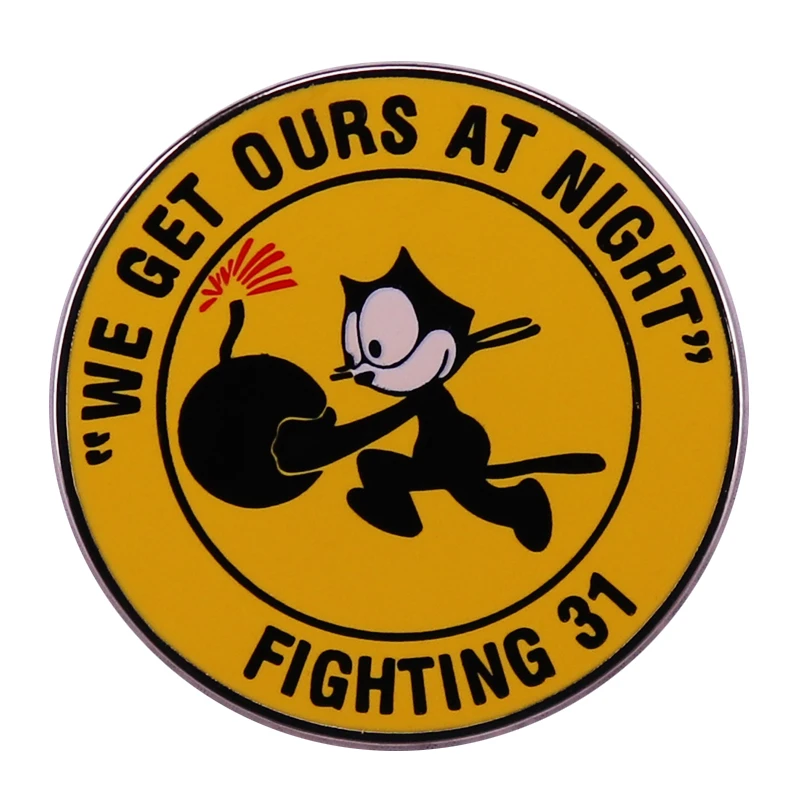 Felix Fighting 31 | Military Brooch | Military Pin Us | Navy Felix Cat ...
