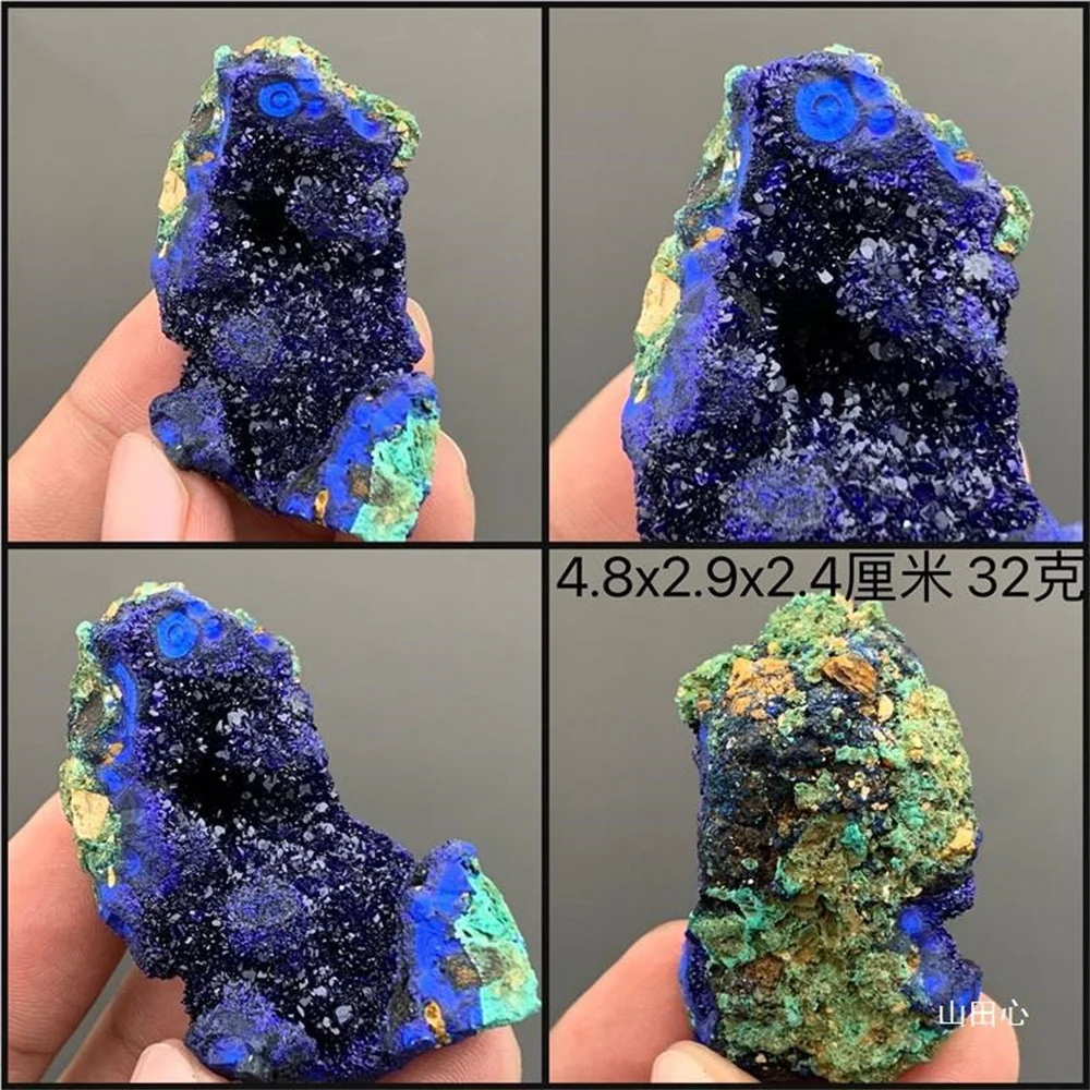 Natural-Stone-Azurite-Malachite-Geode-Quartz-Crystal-Geode-Cluster ...