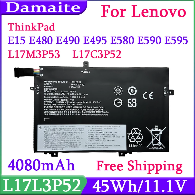 L17L3P52 For Lenovo ThinkPad L480 L490 L580 L590 L14 L15 Series Laptop ...