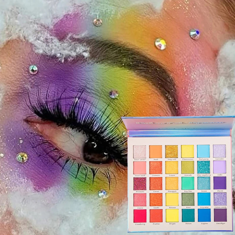 Rainbow Glitter Eye Makeup
