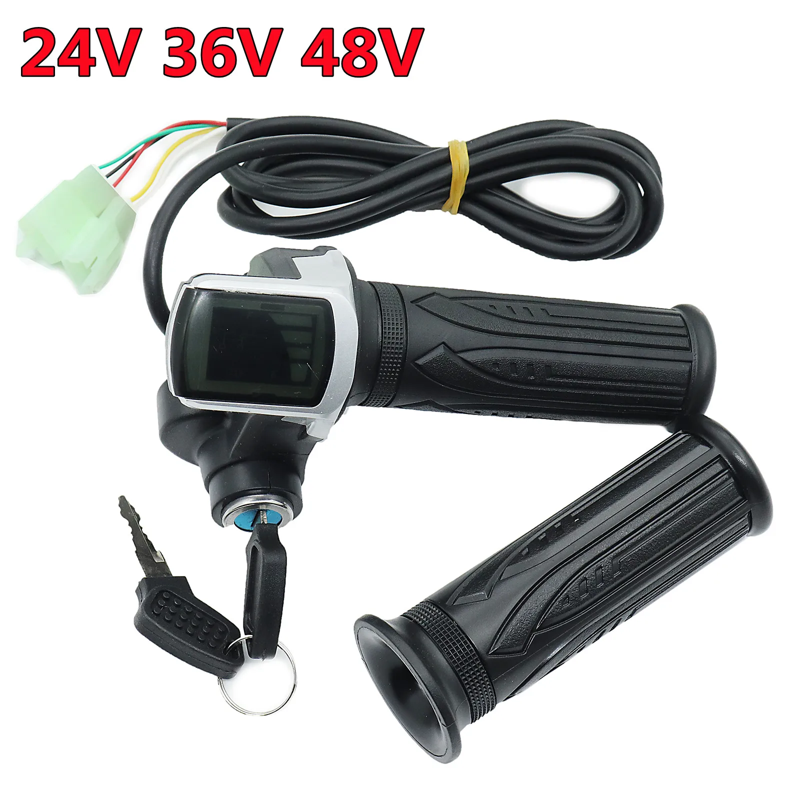 1Pair Electric Scooter Bike Throttle Speed Adjustment Handle with Key ...