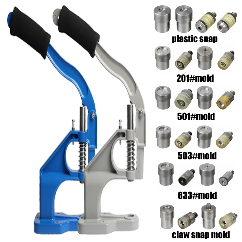 Hand Punch Press Machine Metal Mold For Snap Buttons Double Cap Rivets ...