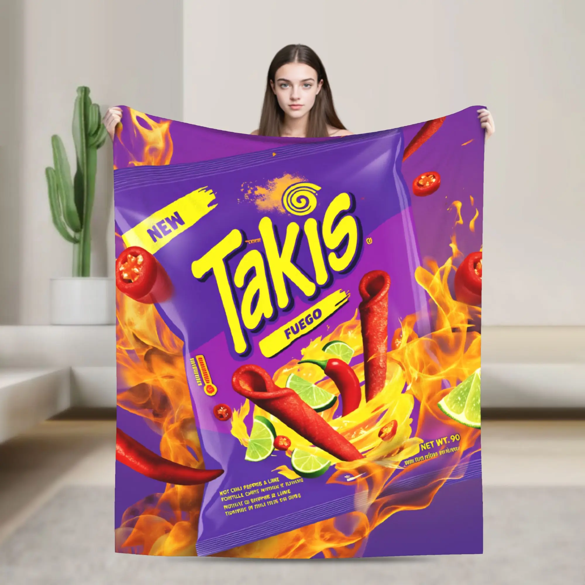Takis Chili Chips Blankets Warm Soft Novelty Plush Throw Blanket For ...