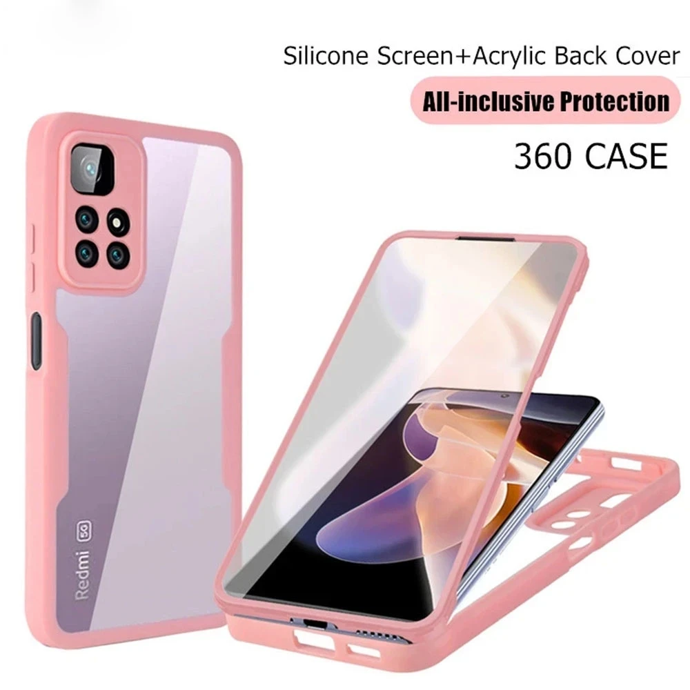 360 Full Body Front Back Protective Cases For Xiaomi Redmi Note 11 10s ...