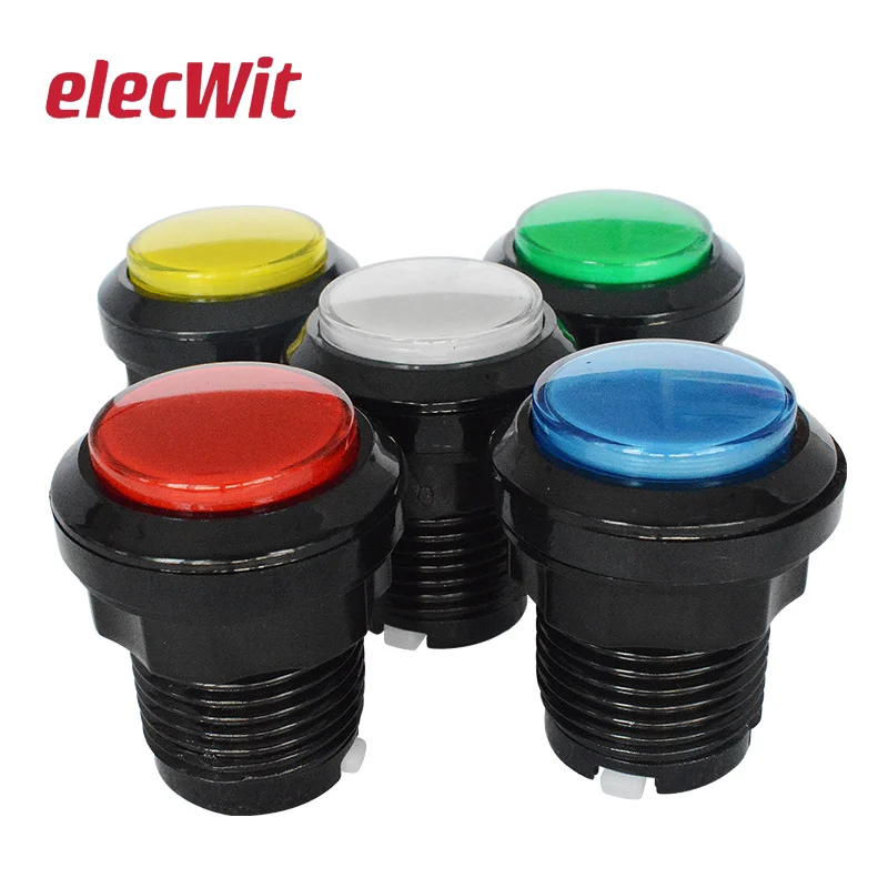 6pcs 33mm Push Button Led Illuminated With Microswitch For Diy Arcade ...