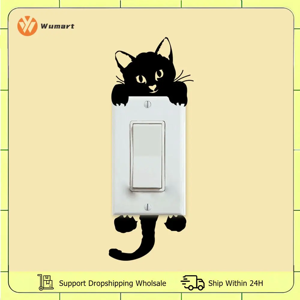 Creative-Black-Cat-Light-Switch-Sticker-DIY-On-off-Wall-Stickers-Living ...