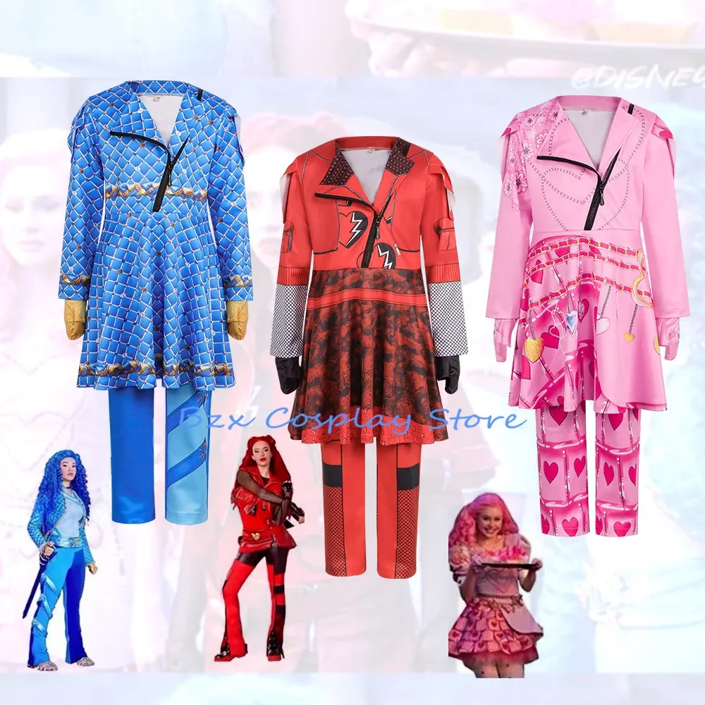Anime Cosplay Mal Red Cosplay Evie Costume Movie T-The Rise of Red ...