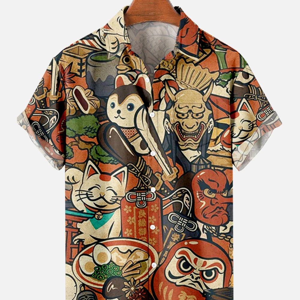 2022-Men-s-Trend-Casual-Shirt-Harajuku-Japanese-Retro-Style-Spring-and ...
