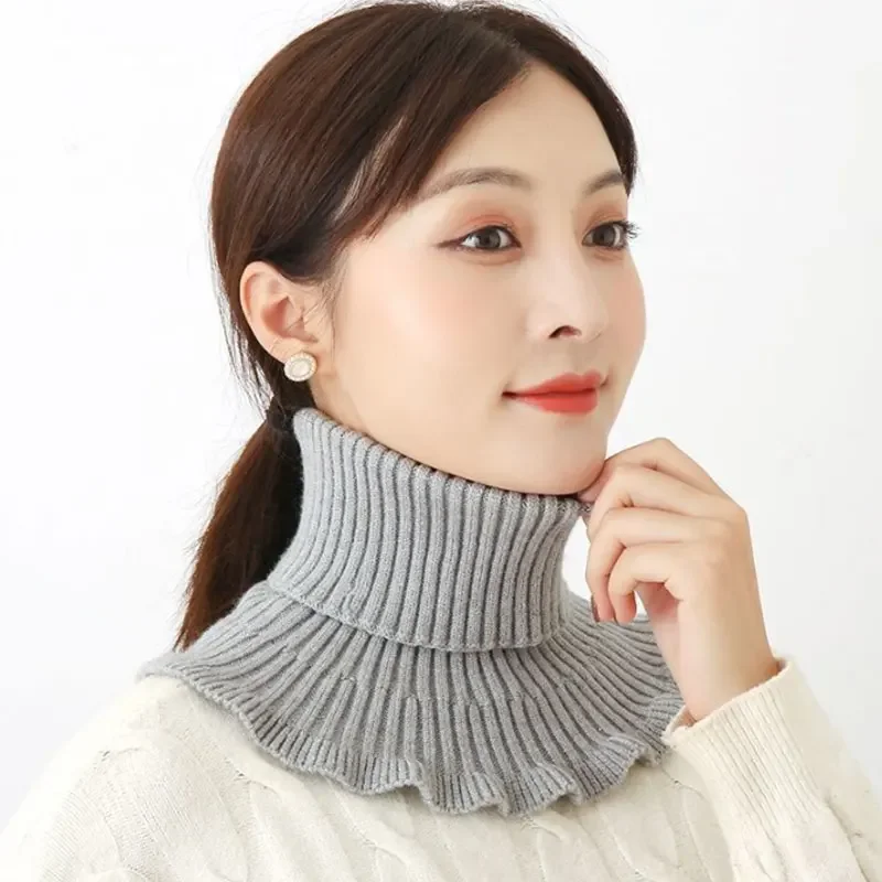 Knitted-Neck-Collars-Elastic-Knitted-Wool-False-Collar-Neck-Scarf-Solid ...