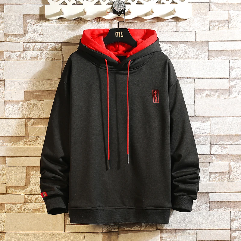 Moletons masculinos de moda Hip Hop, moletom punk, preto e branco ...