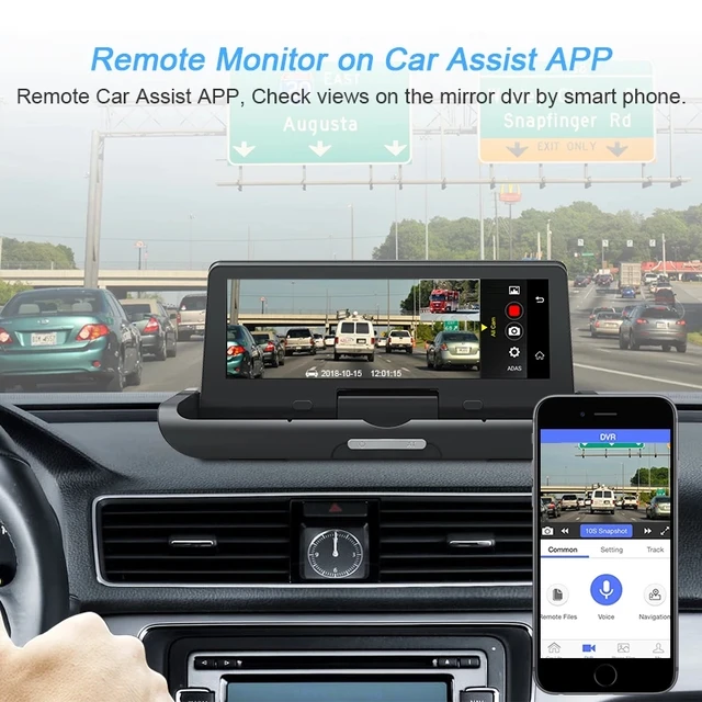 Car DVR Android 8.1 4G ADAS Dash Camera Full HD 1080P Rearview Mirror ...