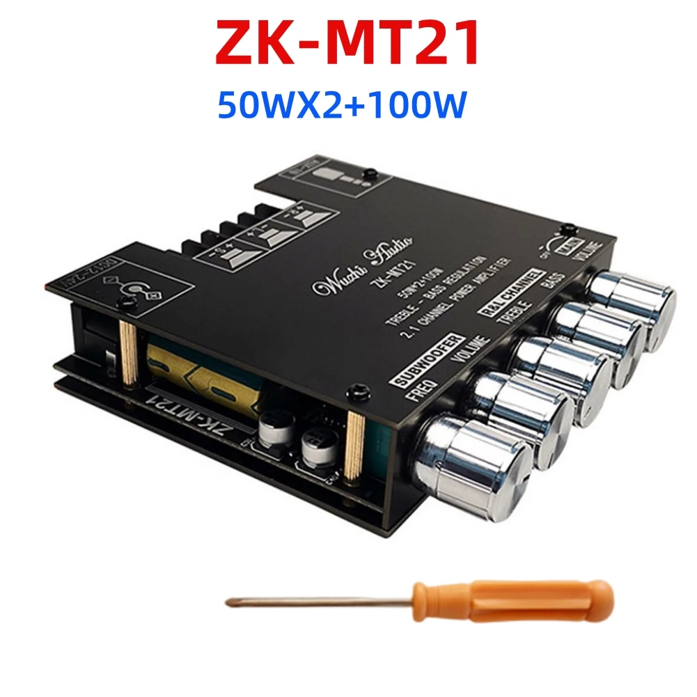 ZK-MT21 Subwoofer Digital Power Amplifier Board 2.1 Channel Stereo Amp Module 50WX2+100W ...