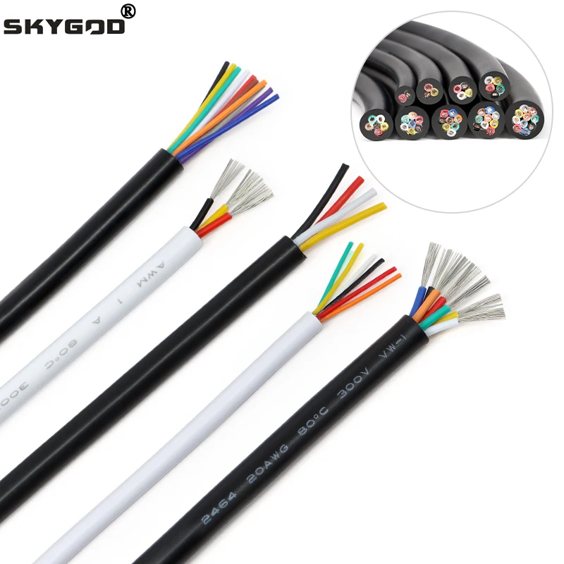 2/5/10m UL2464 PVC Wire 30 28 26 24 22 20 18 16 14AWG Multi-Core 2 3 4 ...