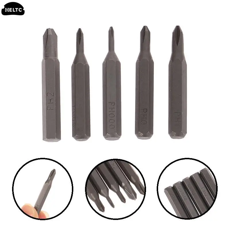 5Pcs H4×28mm Cross Screwdriver Bits Steel PH0000 PH000 PH00 PH0 PH1 PH2 ...
