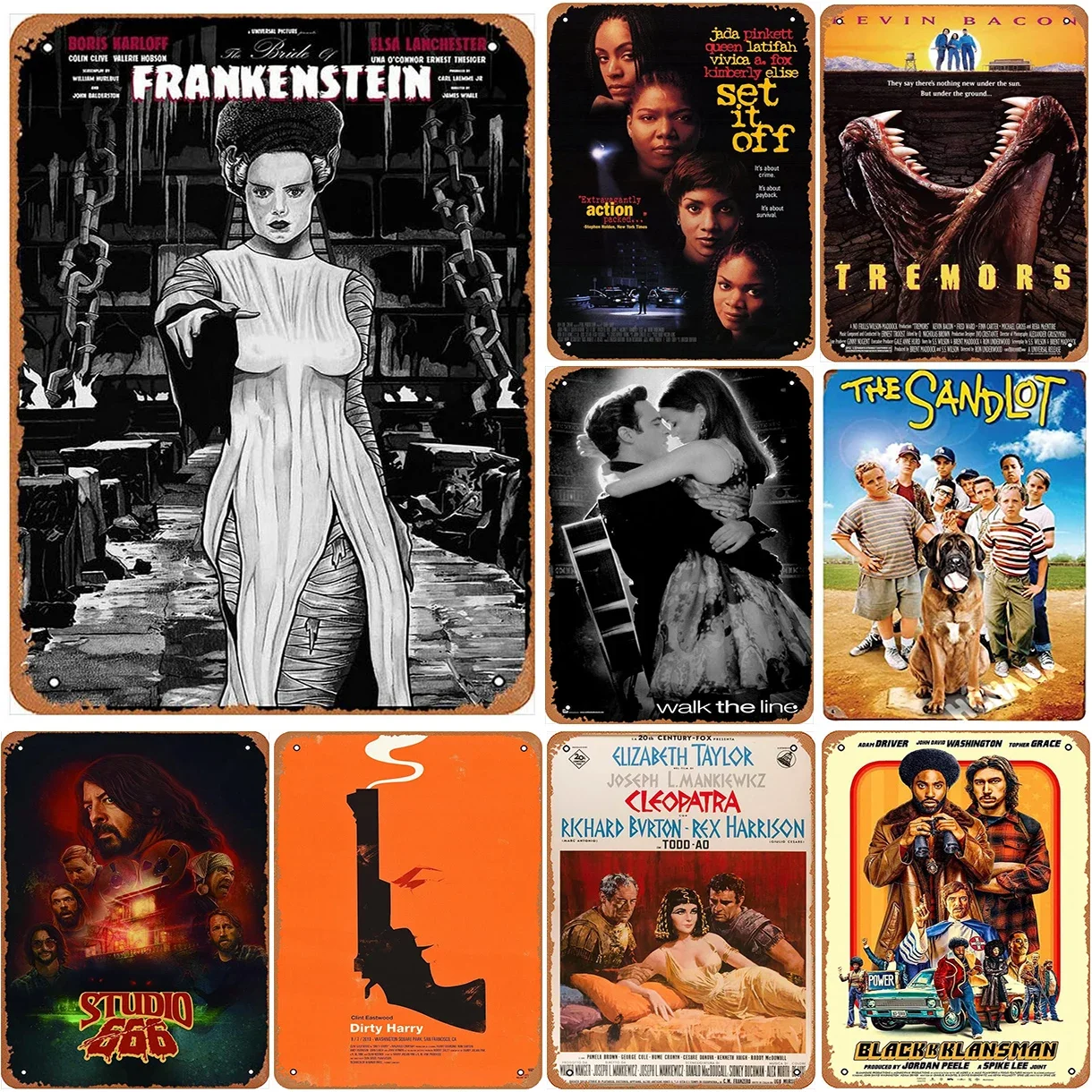 Vintage-Movie-Metal-Tin-Signs-Tremors-Frankenstein-Wall-Posters-for ...