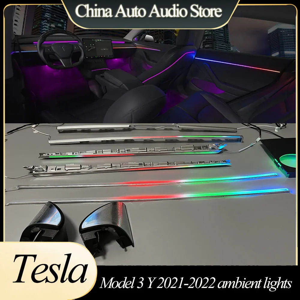 For-Tesla-Model-3-Y-Interior-Car-Ambient-Light-Center-Console-Dashboard ...