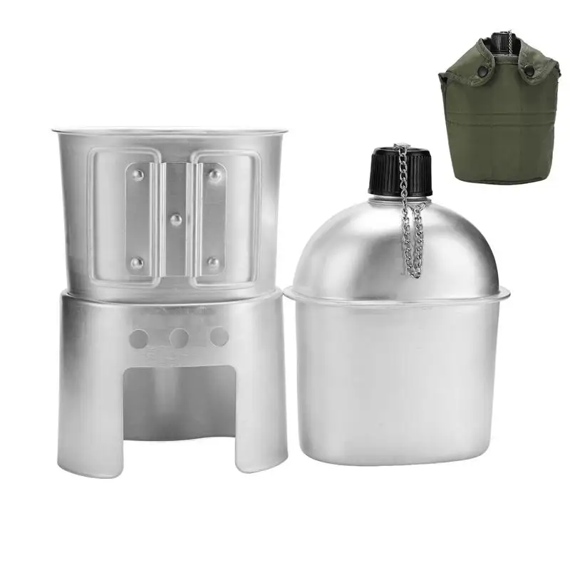Survival-Canteen-Aluminum-Outdoor-Lightweight-Cup-With-Cover-Camping ...