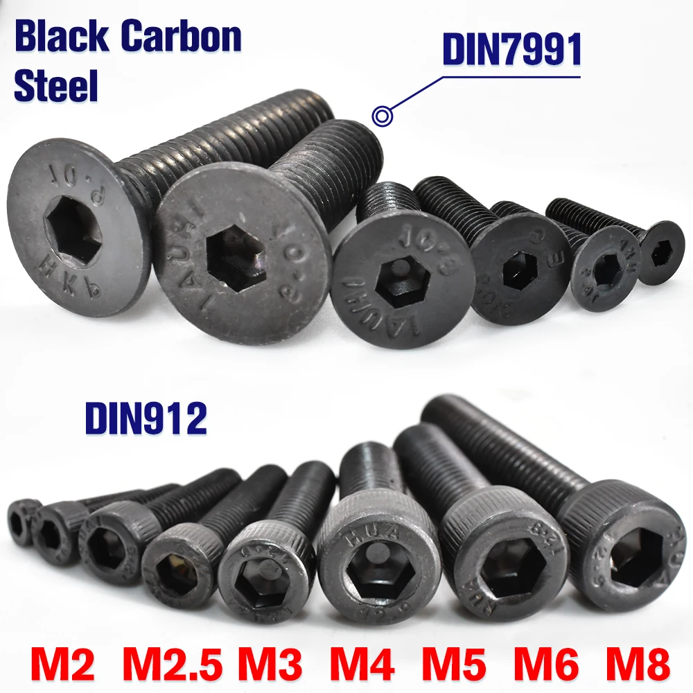 50-1000pcs M2 M2.5 M3 M4 M5 M6 M8 Din912 G12.9 Allen Hexagon Socket ...