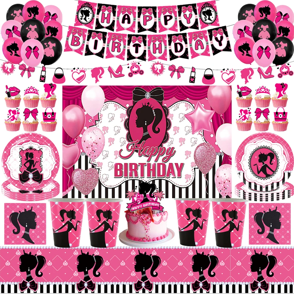 Barbie-Princesa-Birthday-Party-Decora-es-Talheres-Descart-veis-Copo-De ...