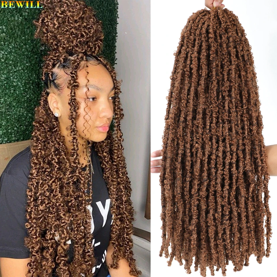 14 18 24 Inch Synthetic Butterfly Locs Crochet Hair Dreadlocks Brown ...