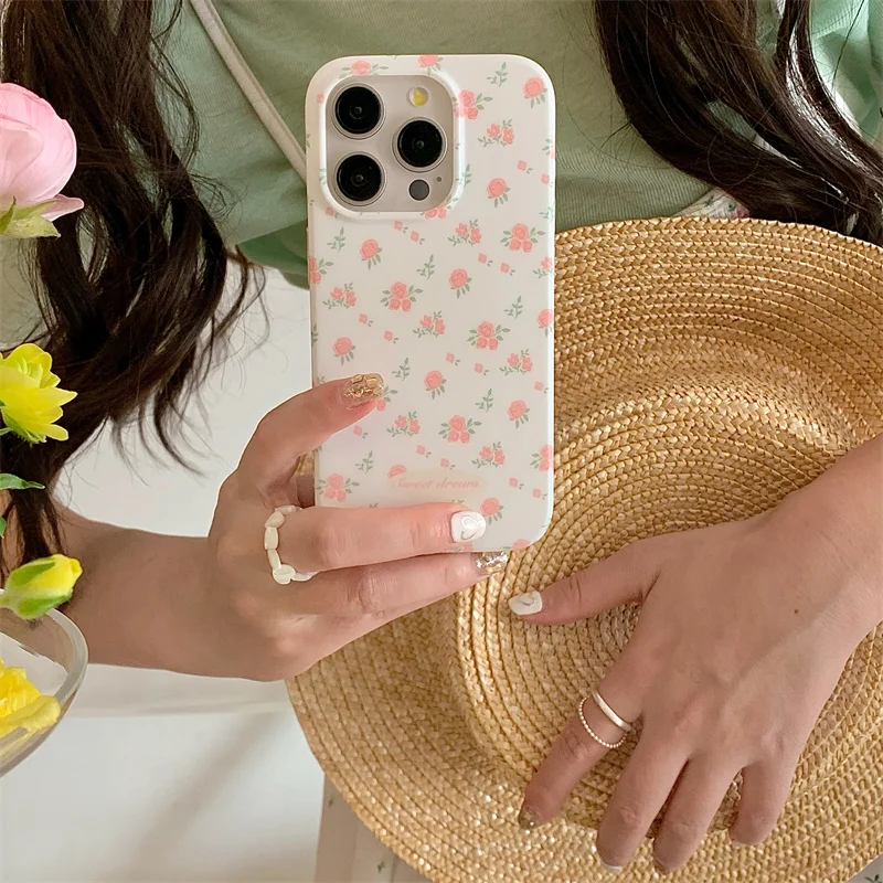 Spring-Cute-Pink-Flower-Phone-Case-For-iPhone-15-Pro-14-12-13-Pro-Max ...