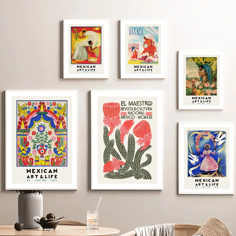 Mexican-Artlife-Oaxaca-Wall-Pop-Art-Canvas-Painting-Nordic-Posters-And ...