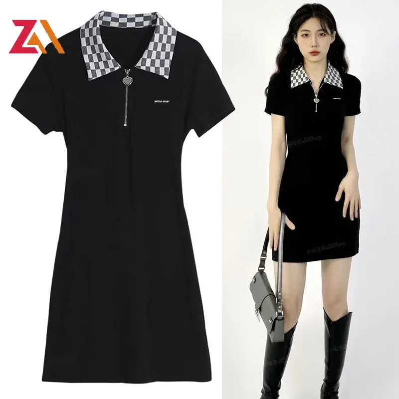 ZALady-korean-black-mini-dress-women-s-summer-short-sleeve-sweet-bow ...