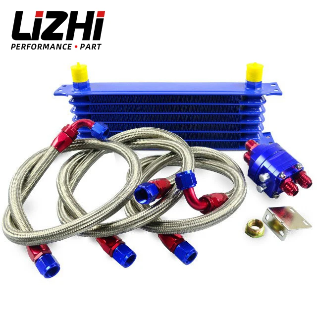 LIZHI Universal OIL COOLER 7Row 10AN Aluminum Engine Transmission Oil ...