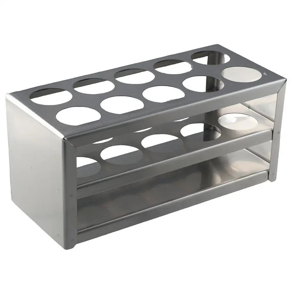 304 Stainless Steel Test Tube Holder Lab Stand Rack 10 Hole 3 Layer for ...