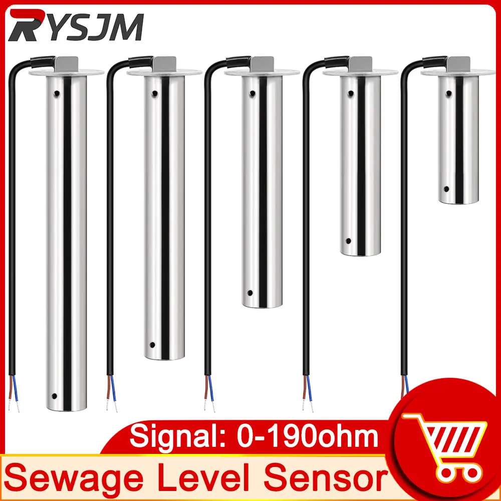 1pc 100mm - 550mm Sewage Level Sensor for 0-190ohm Water Sewage Level ...
