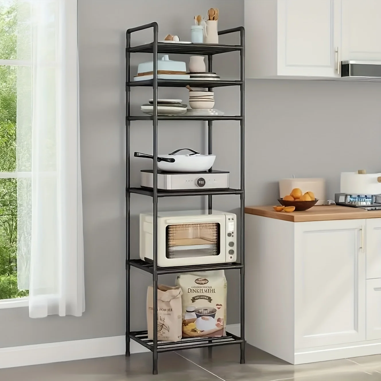 Multifunctional 6-Tier Metal Storage Rack - Easy to Assemble and ...